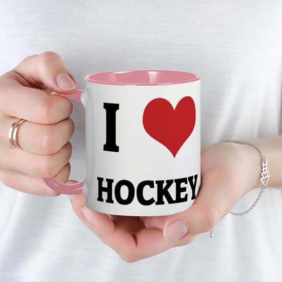 CafePress I Love Hockey Mug Ceramic Coffee Mug, Tea Cup 11 oz