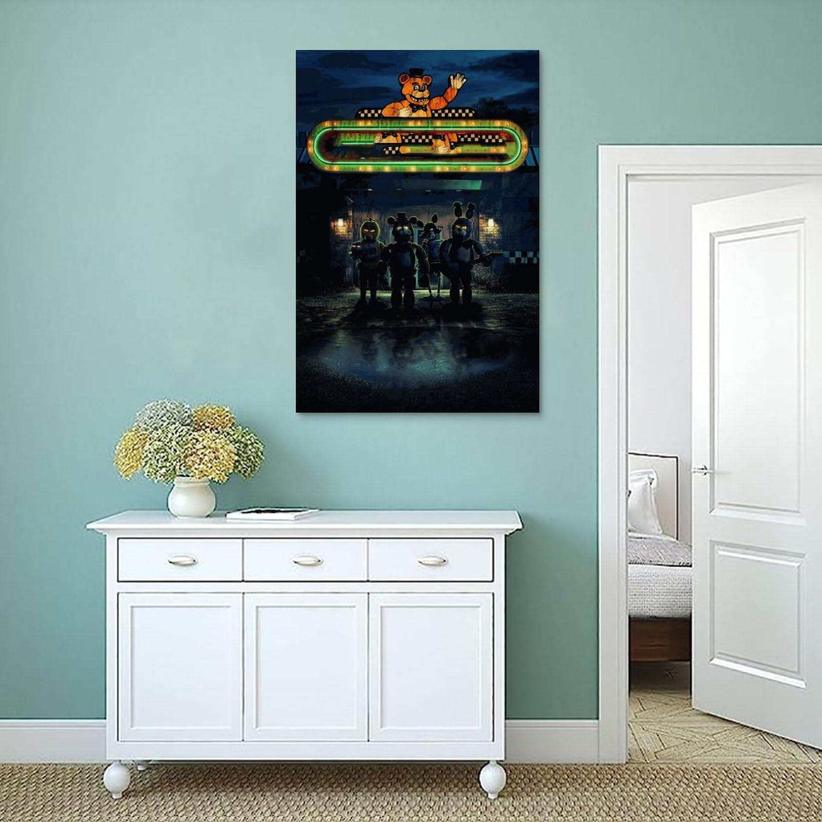 FNAF Movie Poster Canvas Wall Art Poster Wall Art Prints for Teens Room Decor 12x18inch(30x45cm)