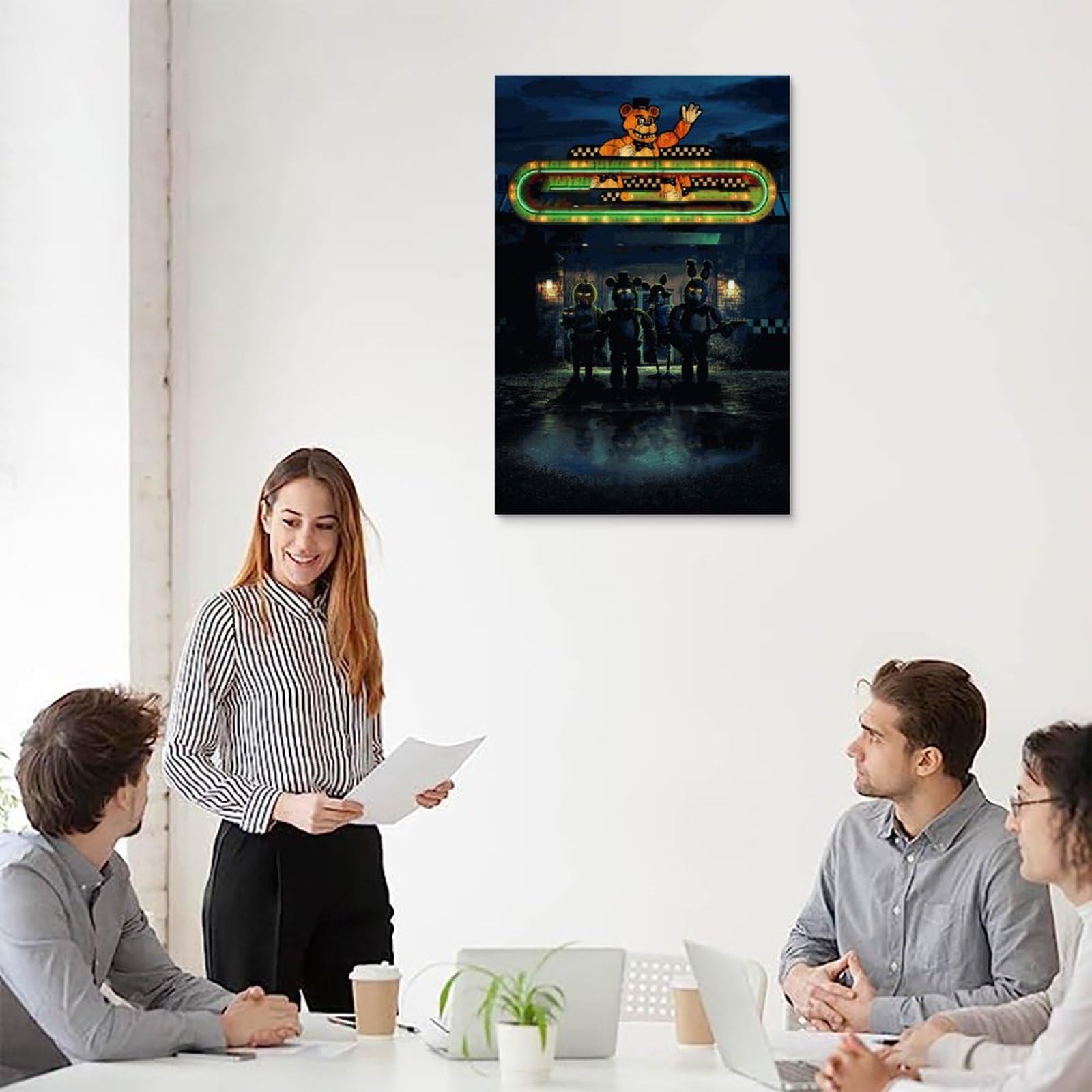 FNAF Movie Poster Canvas Wall Art Poster Wall Art Prints for Teens Room Decor 12x18inch(30x45cm)