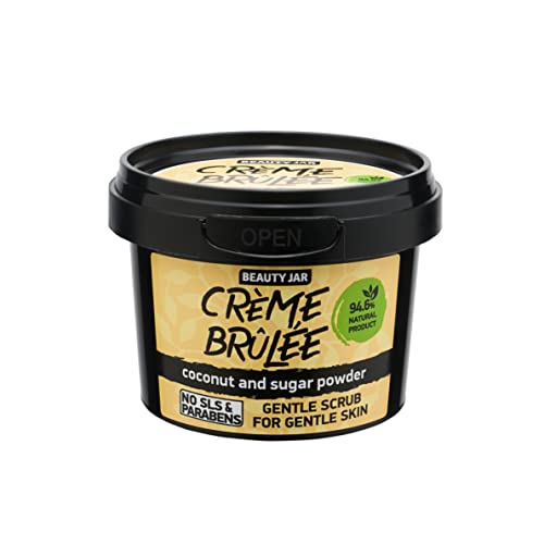 Beauty Jar CrĂšme Brulee Gentle scrub for gentle skin with coconut oil, coconut and sugar powder., 4.23 Oz(120g)