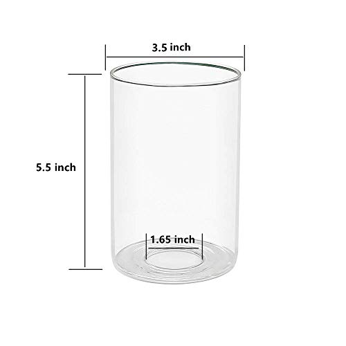 Clear Glass Shade Clear Cylinder Glass Lamp Shade Diameter 3.5" Height 5.5" Fitter 1.65" (2 packs) (H5.5")