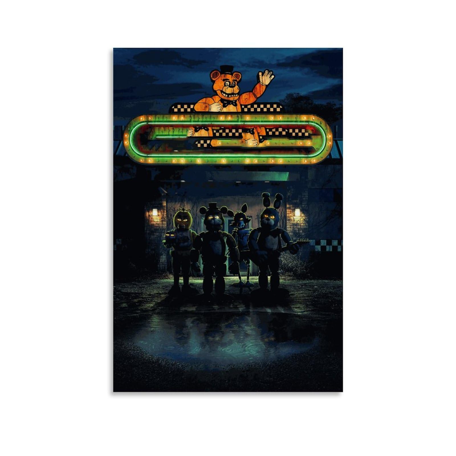 FNAF Movie Poster Canvas Wall Art Poster Wall Art Prints for Teens Room Decor 12x18inch(30x45cm)