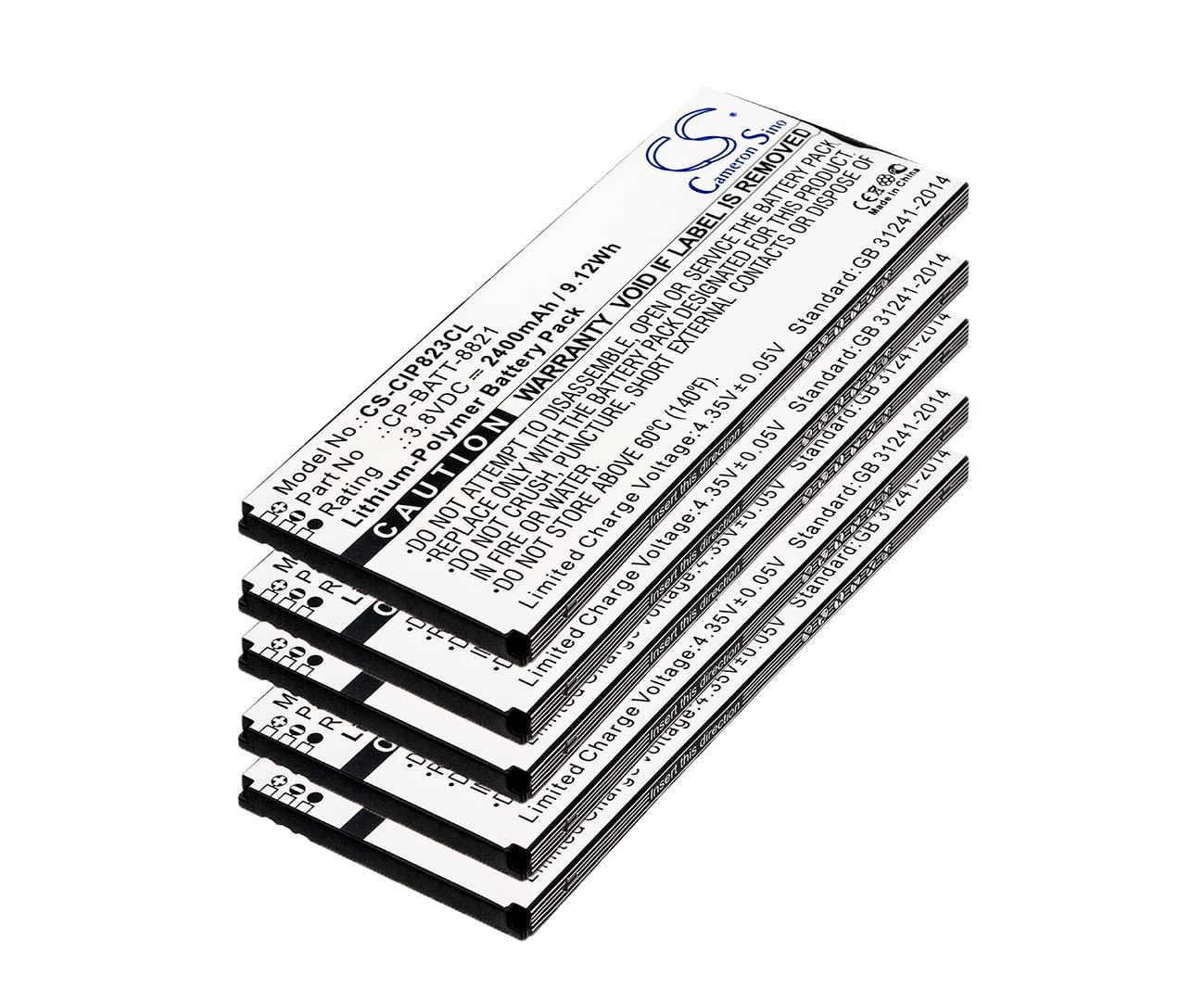 KOVHIHAV Replacement (5-Pack) Battery for Cisco 8821, CP-8821-EX-K9-BUN, CP-8821-K9-BUN, Wireless IP Phone 8821,fits Part No 74-102376-01, CP-BATT-8821, 3.8V 2400mAh