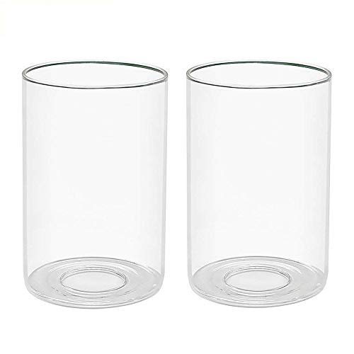 Clear Glass Shade Clear Cylinder Glass Lamp Shade Diameter 3.5" Height 5.5" Fitter 1.65" (2 packs) (H5.5")