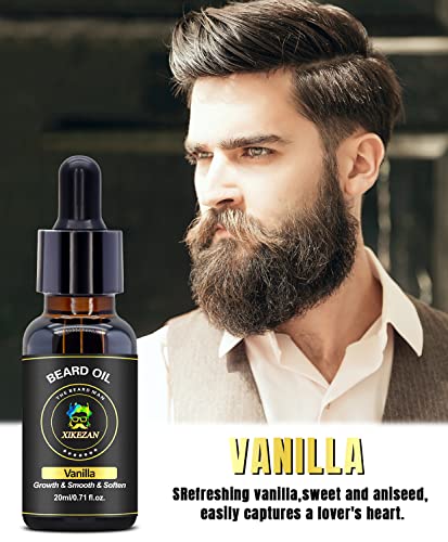 Beard Oil 5 Pack w/Unscented,Cedarwood,Sandalwood,Vanilla,Orange,Christmas Stocking Stuffers Fathers Valentines Day Gifts for Men Him Dad Boyfriend Husband,Beard Growth,Soften,Moisturizing,Strength