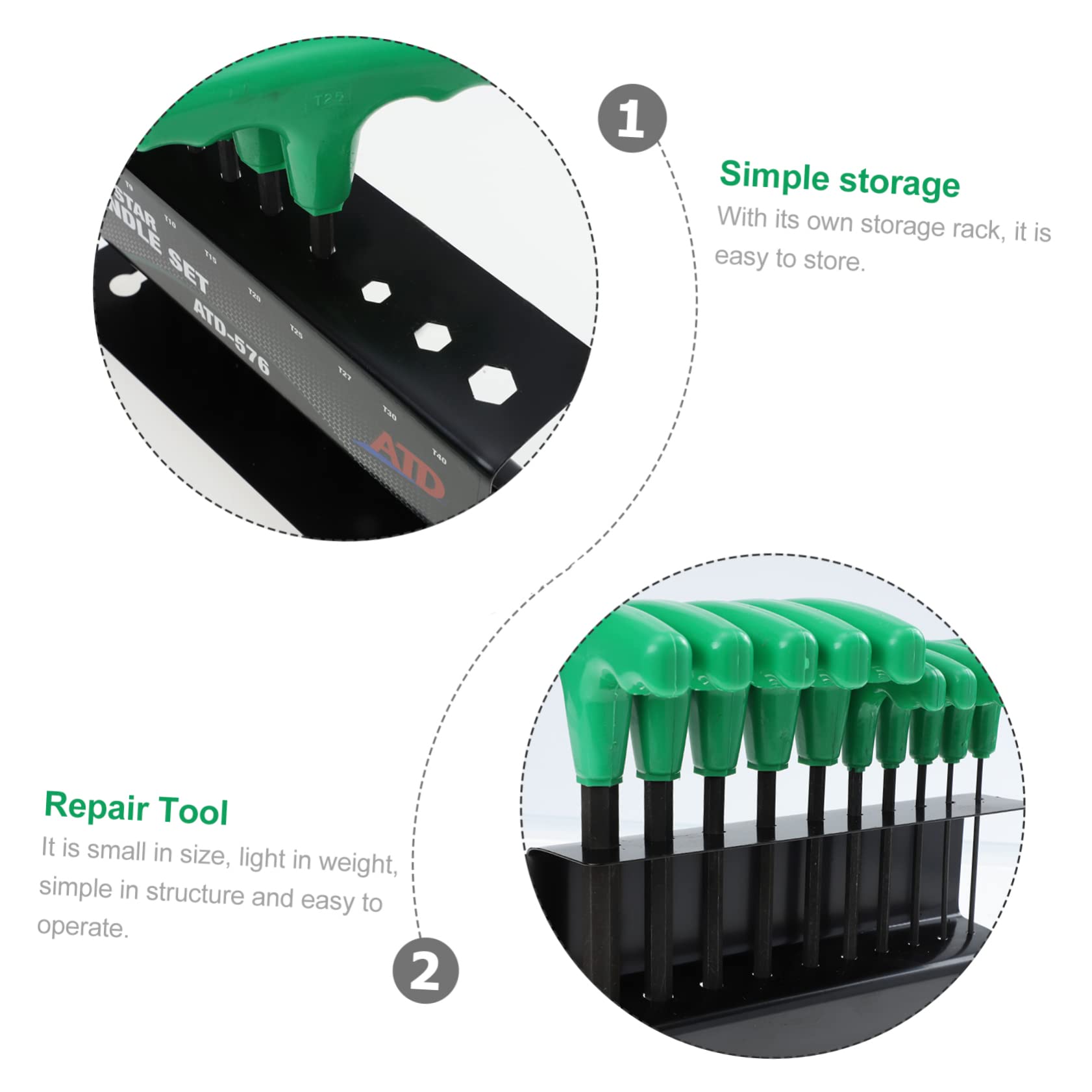VILLCASE 1 Set star iron suite plum bossom handle tools for T-shaped Screwdriver screwdriver Repair Tool hand tools 45# steel precision screwdriver Screwdriver repair wrench