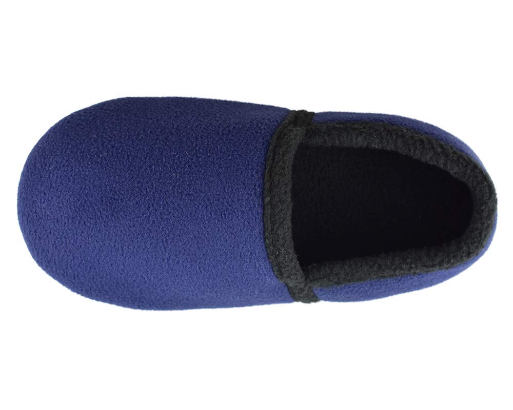 Tirzrro Big Boys' Winter Warm Slippers with Memory Foam Indoor Slip-on Shoes Size 6-7 US Dark Blue