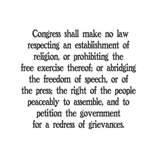 CafePress First Amendment Mug Ceramic Coffee Mug, Tea Cup 11 oz
