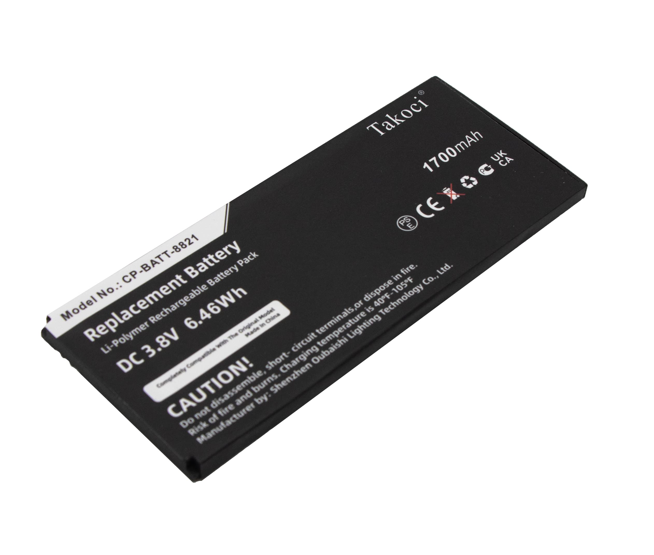 TAKOCI Replacement Battery for Cisco 8821, CP-8821-EX-K9-BUN, CP-8821-K9-BUN, Wireless IP Phone 8821, 3.8V 1700mAh