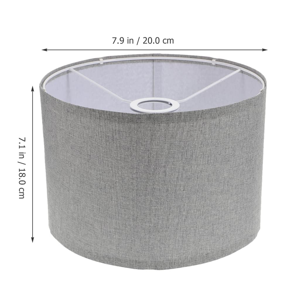 BESPORTBLE Cloth Lamp Shades Drum Lampshades for Chandeliers Floor Light and Table Lamp, Replacement Shade Natural Linen Hand Crafted Desk Cover Light Grey 20x20x18cm