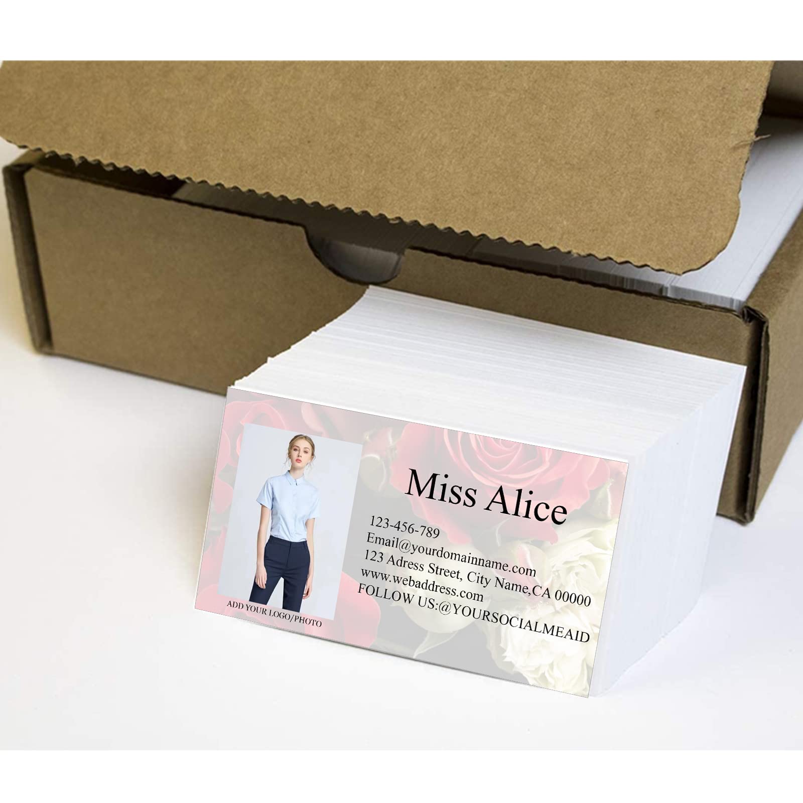 200/500 Pcs Premium Custom Name Cards for Business, Double Sided Personalized 3.5" X 2" Personalized Card No Additional Charge (Color-I)