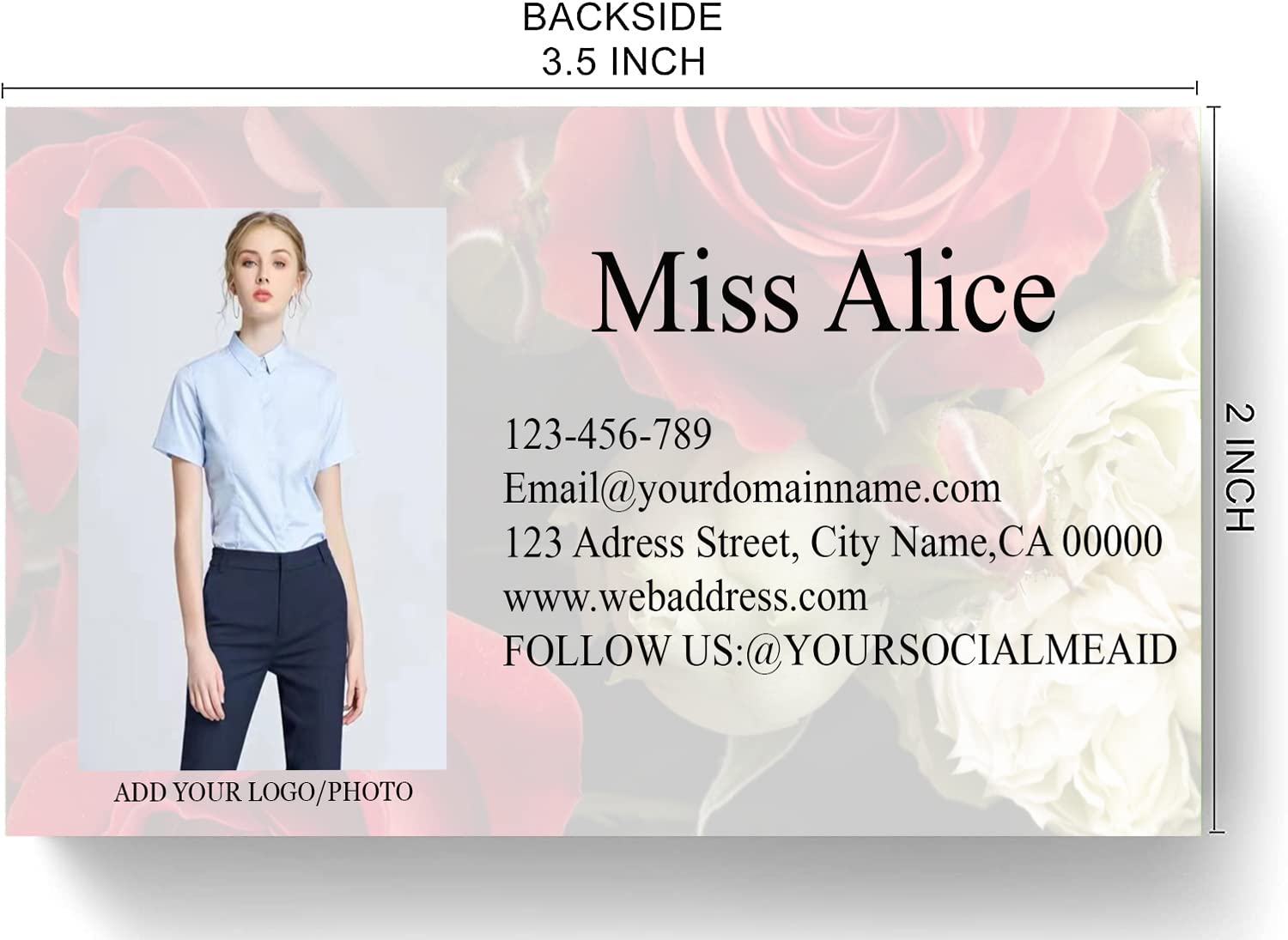 200/500 Pcs Premium Custom Name Cards for Business, Double Sided Personalized 3.5" X 2" Personalized Card No Additional Charge (Color-I)