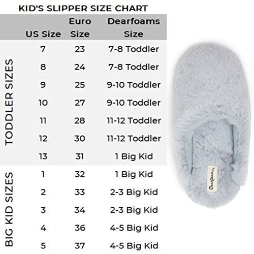 Dearfoams Washable Brin Pile Scuff Slipper, Sleet, 2-3 US Unisex Big Kid