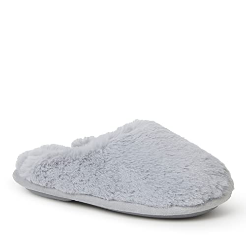 Dearfoams Washable Brin Pile Scuff Slipper, Sleet, 2-3 US Unisex Big Kid
