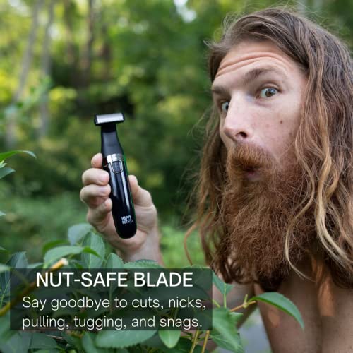HAPPY NUTS The Ballber™ Groin Trimmer for Men Waterproof Rechargeable Ball Shaver for Men - No Nicks or Cuts - Electric Hygiene Groomer