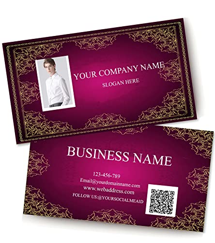 Custom Personalized Business Cards 500Pcs Double-sided color printing Business Cards can Add You Picture, Personalized Name Card No Additional Charge Size 3.5" X 2"