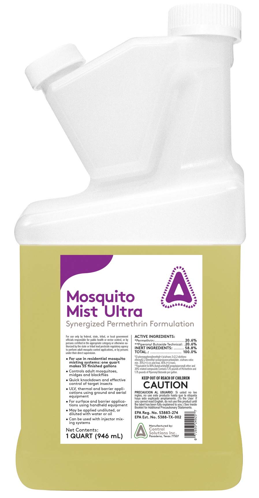 Control Solutions Mosquito Mist Ultra - Synergized Permethrin Formulation (1 Quart)