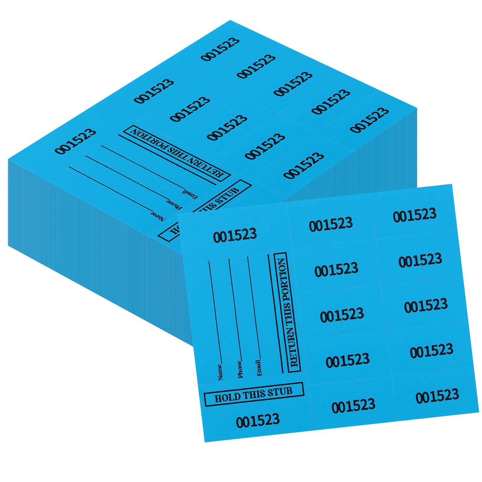 500 Pieces Basket Tickets Auction Chinese Ticket Raffle Fundraiser Tickets Sheets Blue 3.5"×4.5" for Events Silent Carnival Drink Door Prize Penny Auction-500 Numbers