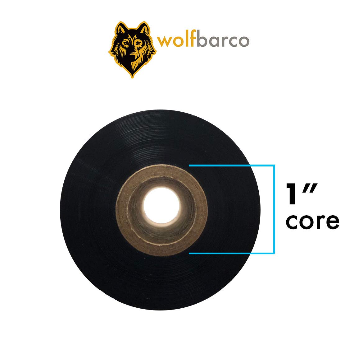 12 Rolls Wolfbarco 4.33" x 984' (110m x 300m) Black Standard Full Resin Thermal Transfer Ribbon Compatible with Zebra,TEC, INTERMEC,Citizen,TSC,GODEX,ARGOX Printers
