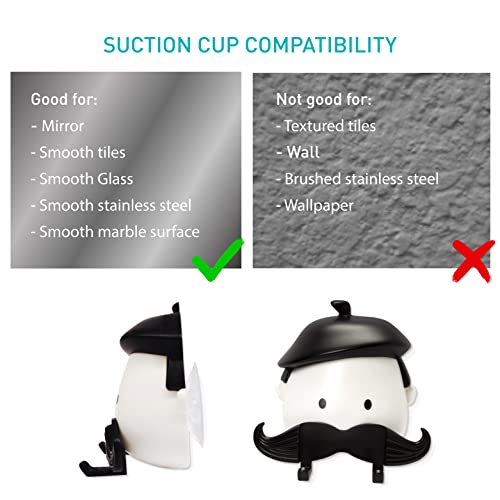 Peleg Design Mr. Razor, Suction Razor Holder, Shaving Razor Hook for Shower Bathroom Bath Mirror, Fun Unique Gift Idea Gifts for Dad