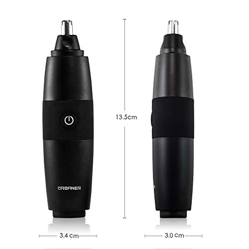 URBANER Battery powered Rotary Ear and Nose Hair Electric Trimmer, Cordless Washable Shaver for Men, Waterproof, Portable, Water Resistant Clipper, MB-061