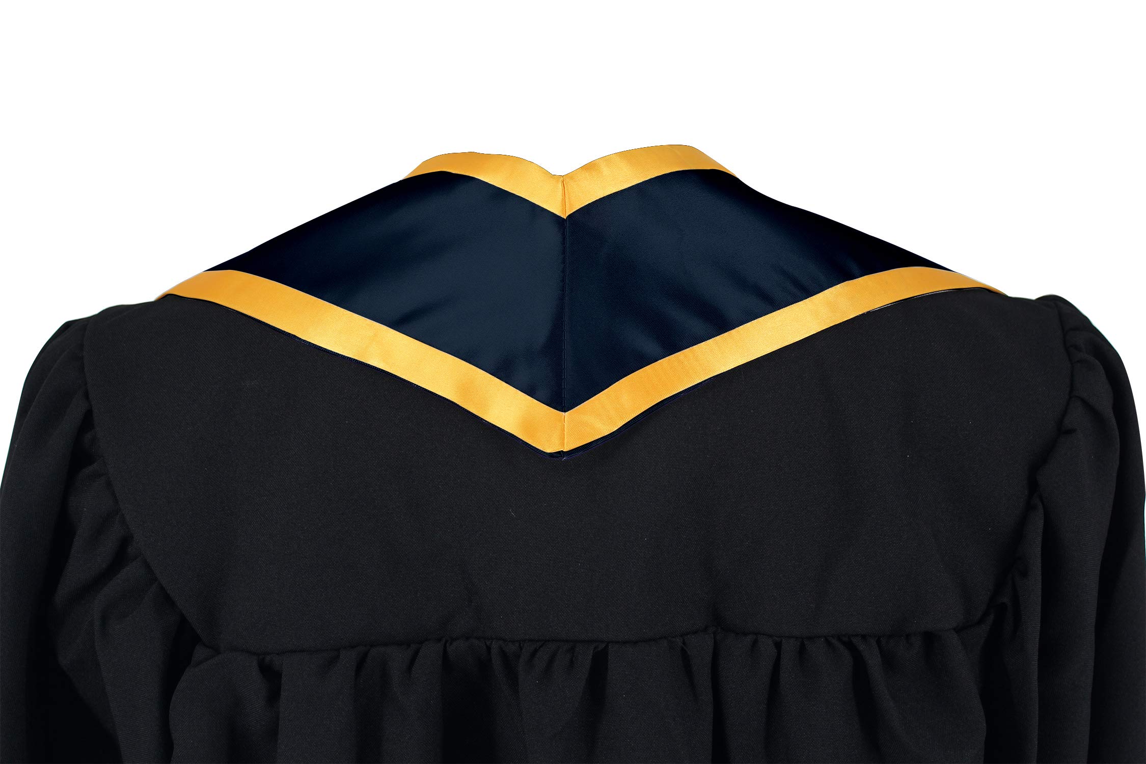 GraduationMall Graduation Honor Stole Angled End Navy With Gold Trim Unisex Adult 72" Long