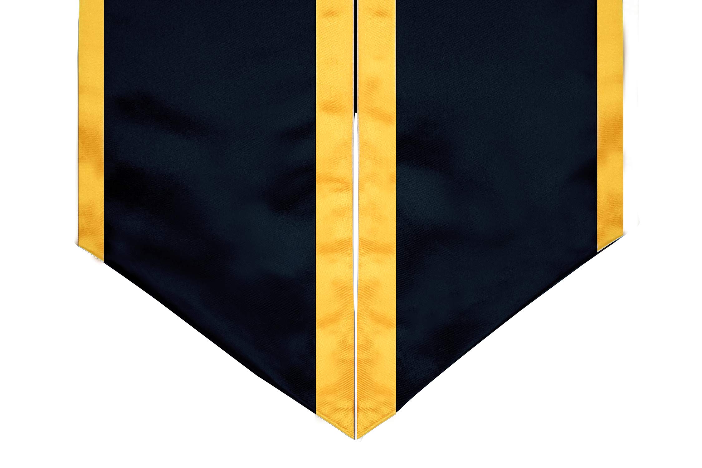 GraduationMall Graduation Honor Stole Angled End Navy With Gold Trim Unisex Adult 72" Long