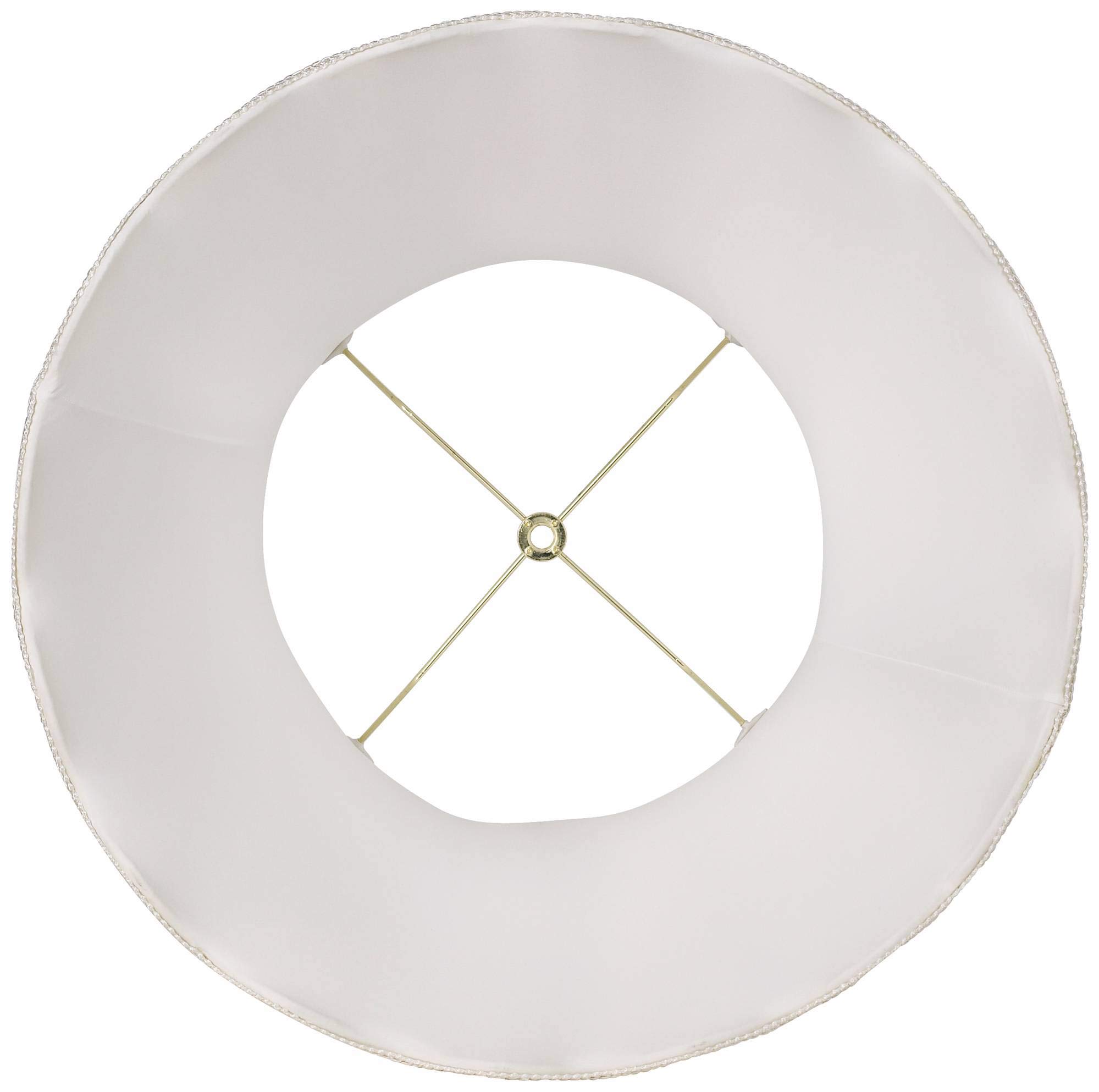 Creme Large Scallop Bell Lamp Shade 12" Top x 18" Bottom x 18" Slant x 17.5 High (Spider) Replacement with Harp and Finial - Springcrest