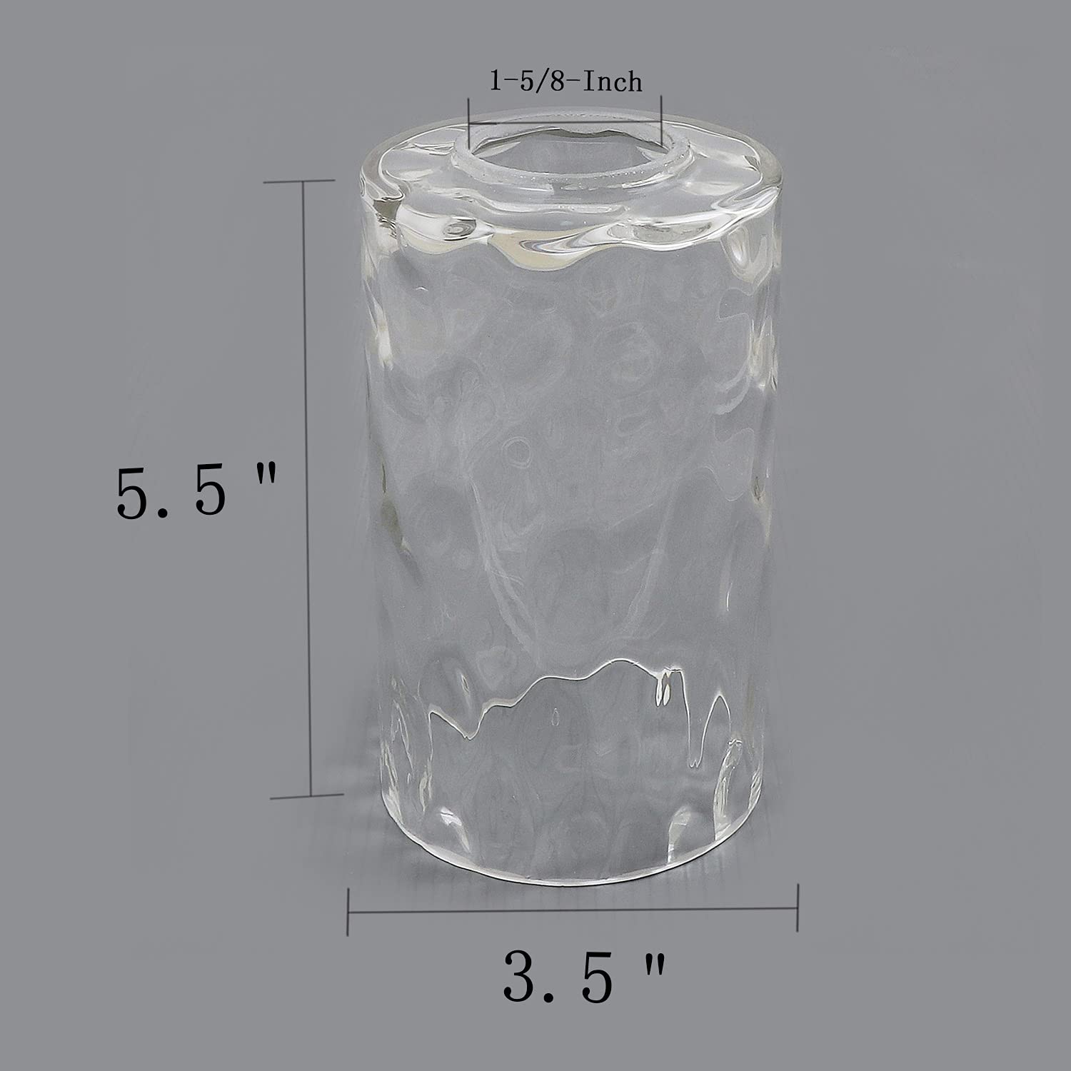 Eumyviv Clear Hammered Glass Lamp Shade Replacement with 1-5/8-Inch Fitter Opening, Water Ripple Glass Lampshade Accessory for Lighting Fixture(3 Packs) A00067