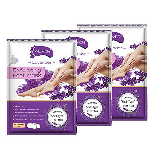 3 Pairs Foot Moisturizing Mask, Foot Peel Mask, Natural Lavender Exfoliating Foot Peel Mask,Foot Skin Repair Socks for Dry, Aging