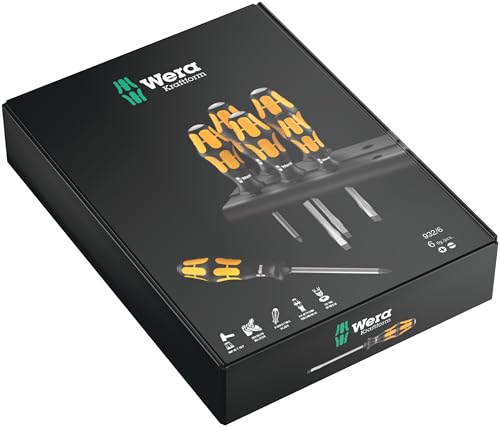 Wera - 5018282001 932/6 Kraftform Plus Screwdriver Set and Rack, 6-Pieces