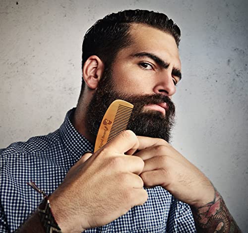 Beard Grooming & Trimming Kit for Men Care - Beard Brush, Beard Comb, Unscented Beard Oil Leave in Conditioner, Mustache & Beard Balm Butter Wax Growth, Styling Scissors - Stocking Stuffers Gift set