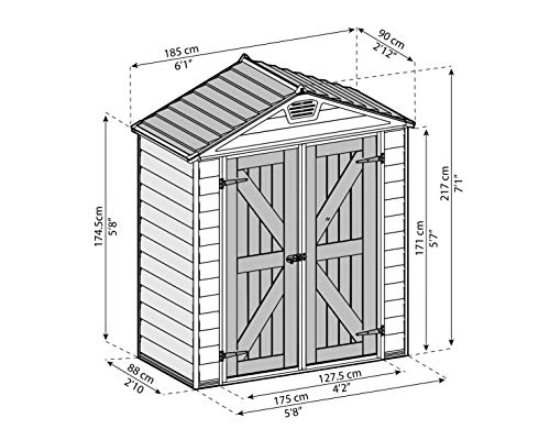 Palram - Canopia SkyLight 6' x 3' Storage Shed - Tan