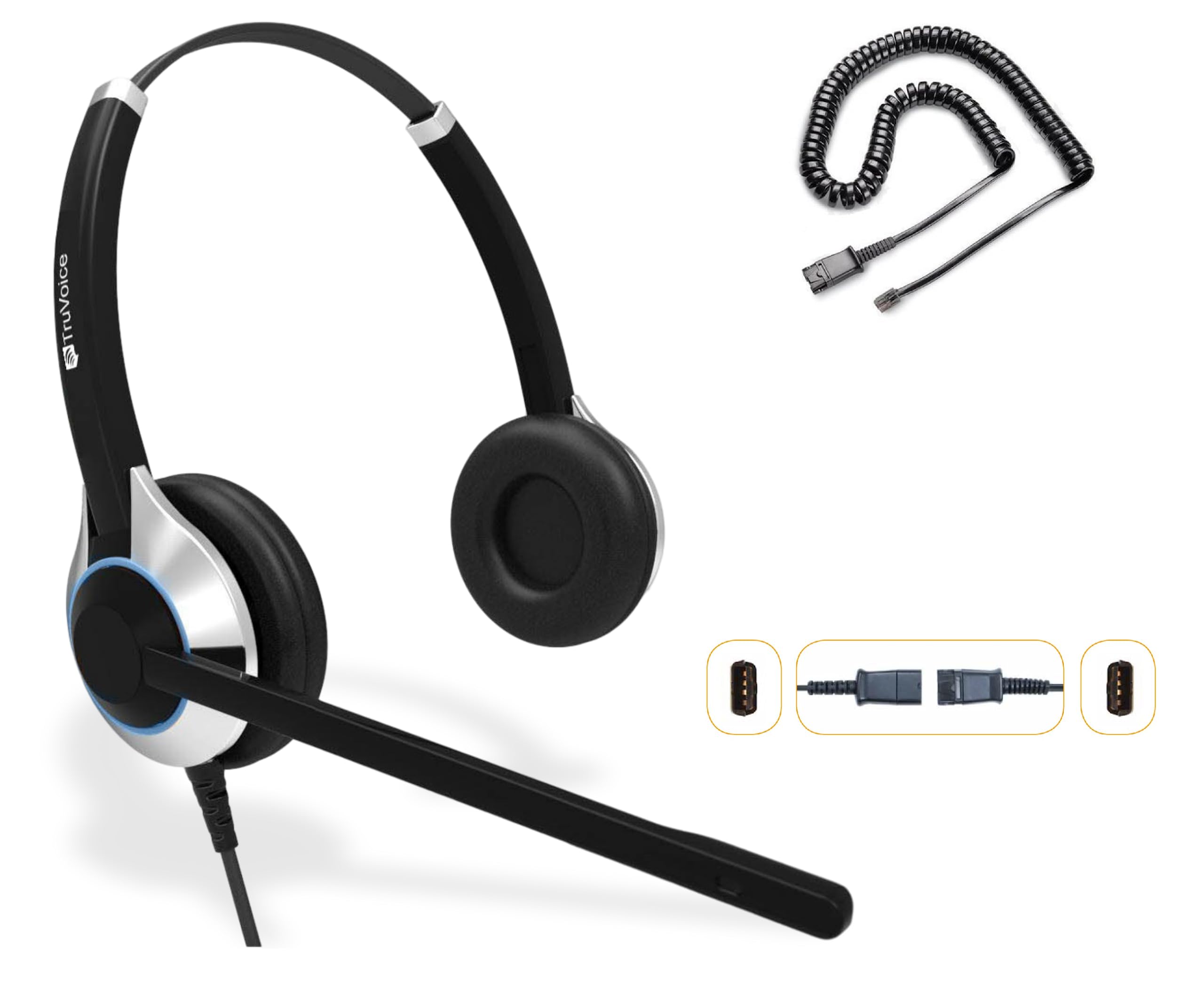 TruVoice HD-550 Office Headset with HD Sound and Noise Canceling Microphone - Compatible with Cisco 6000, 7800 and 8800 Series Phones and Also 7931 7940 7941 7942 7945 7960 7961 7962 7965 7970 7975
