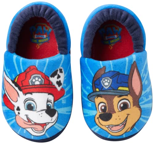 Nickelodeon Boys’ Paw Patrol Slippers – Chase and Marshall Plush Fuzzy Slippers (5T-12 Boy), Size 5/6, Paw Patrol