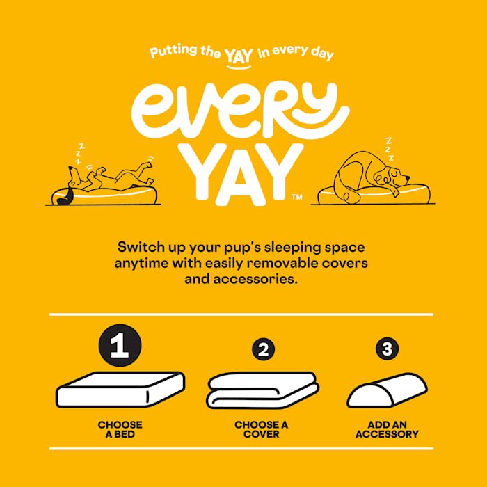 EveryYay Black Squares Removable Bed Cover for Dogs, 40" L X 30" W X 5" H