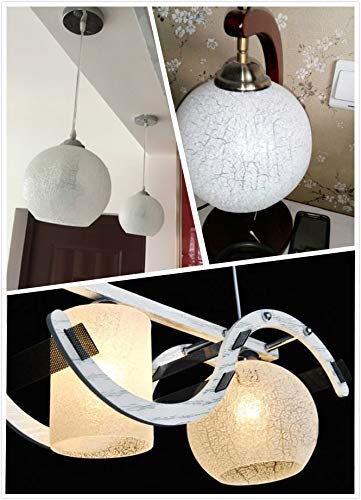 ANYE Milky White Crack Globe Glass Lamp Shade for Pendant Lights Chandelier and Other Compatible Lamps