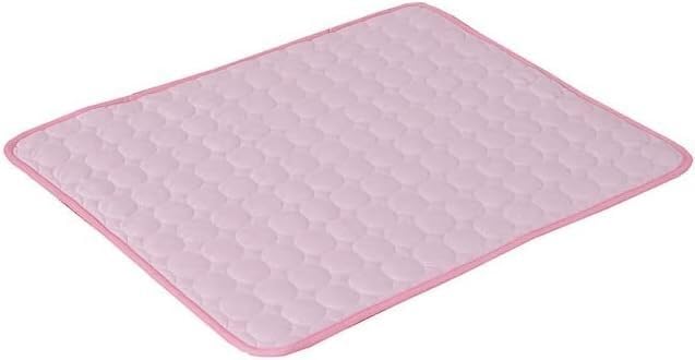 BUNGAA Lobster Clasp,Jewellery Clasps, Dog Cooling Mat Large and Washable Pet Beds Ice Pad Sofa House Puppy Couch Kennel Pet Supplies Cat Hammock Dog Accessories (Color : Pink, Size : M 60x50cm)