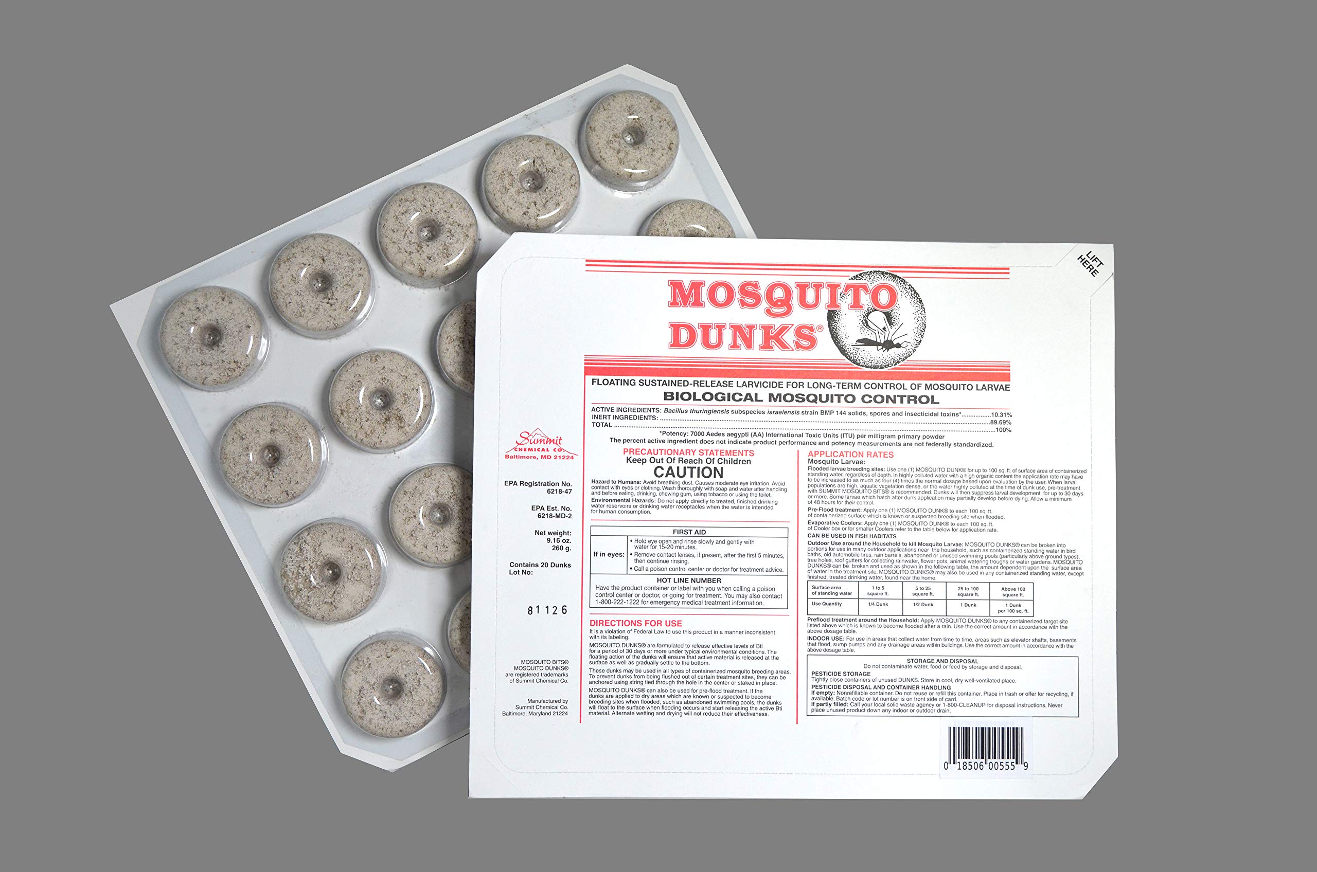 Summit…responsible solutions 155 Summit 100 Count Mosquito Dunk, Natural & Concentrate -for Insects,1/2 Gallon, Natural (031-6)