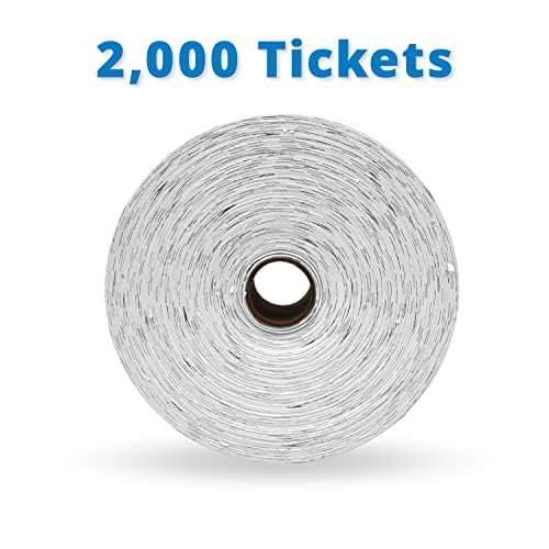 INDIANA TICKET CO. 2,000 White Smile Tickets, Single Roll β 8 Color Selection β Classroom Rewards, Events, Fundraisers, Door Entry, Raffles, Prizes, Drink/Food Tickets, Party Supplies & More.