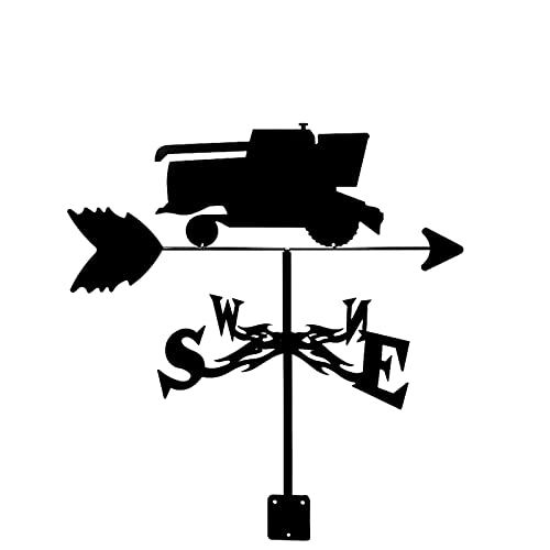 Weather Vane Airplane Bigfoot Rubbish Truck Roof Mount Weathervane Stainless Steel Wind Direction Indicator Weathercock Outdoor Metal Bracket Garden Courtyard Decoration (Rubbish Truck)