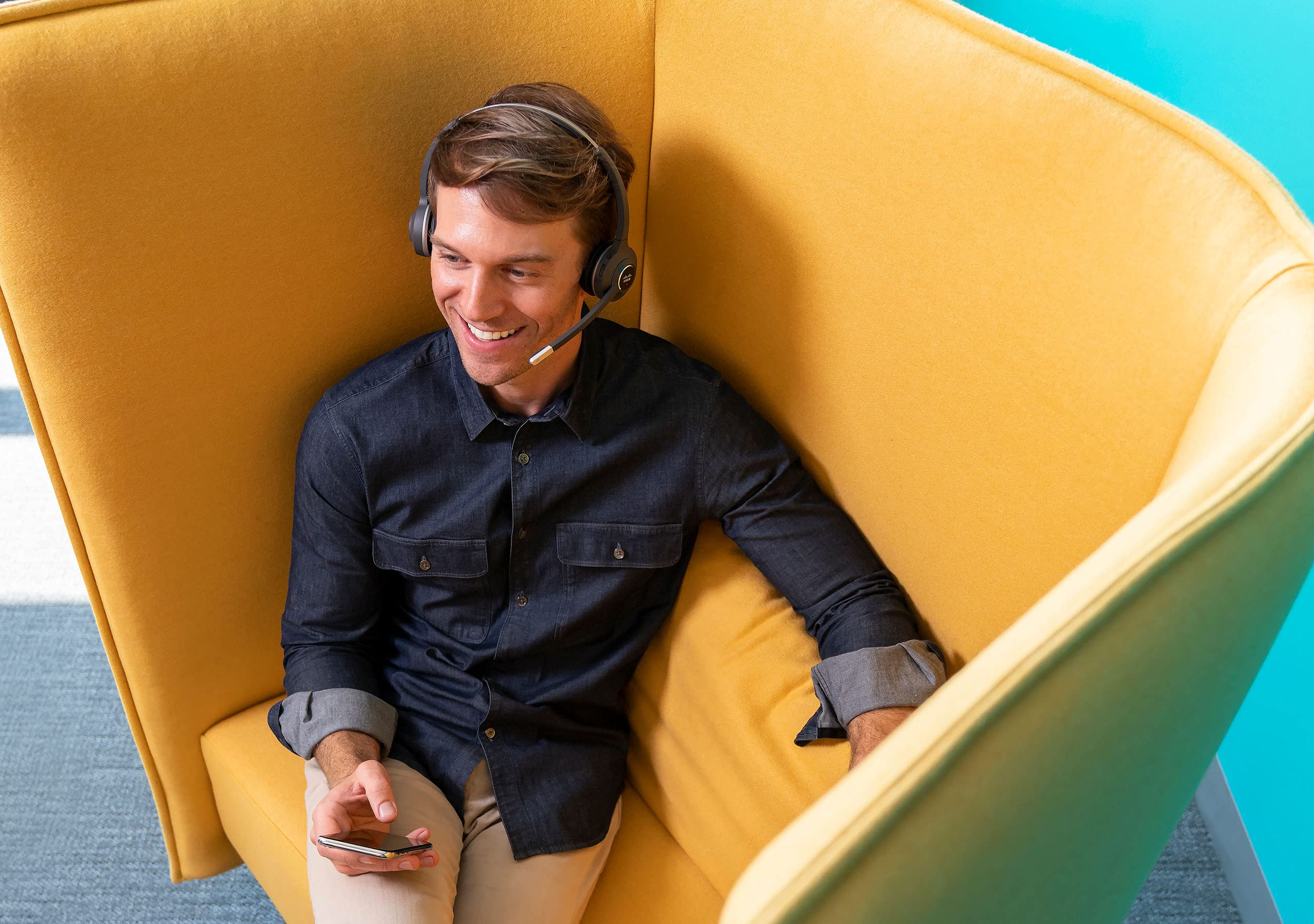 Cisco Headset 562, Wireless Dual On-Ear DECT Headset with Multi-Source Base for US & Canada, Charcoal, 1-Year Limited Liability Warranty (CP-HS-WL-562-M-US=) (Renewed)