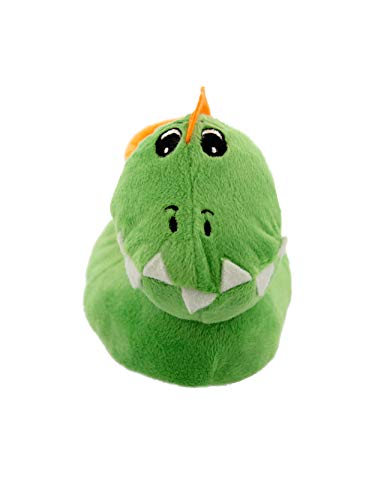 Yankee Toy Box Plush Dinosaur Toddler Boys Girls Sock Top Slippers (7-8 M US Toddler, Dinosaur Green)