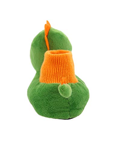 Yankee Toy Box Plush Dinosaur Toddler Boys Girls Sock Top Slippers (7-8 M US Toddler, Dinosaur Green)