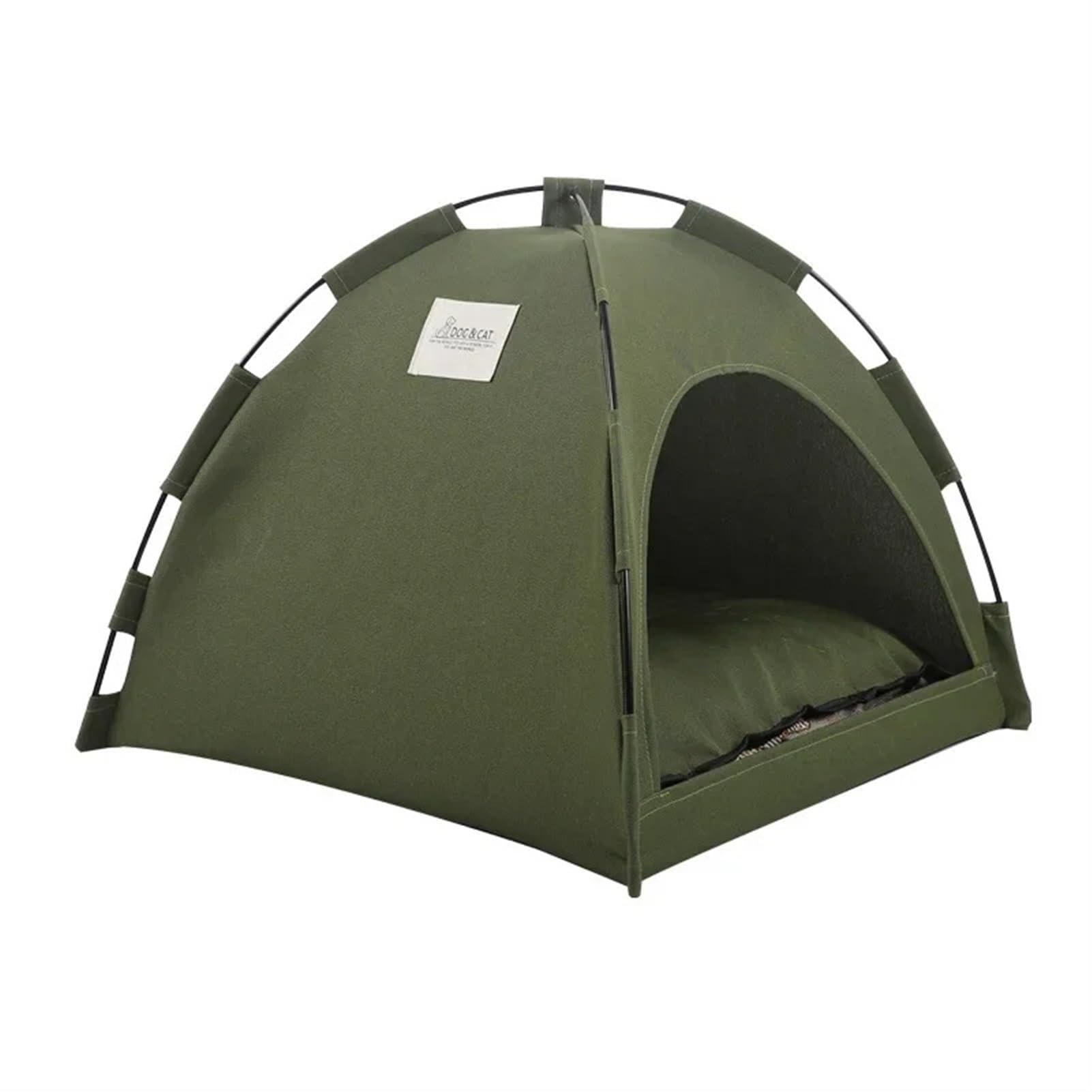 RIXID cat nest Bed Cat Bed for Outdoor Cats, Washable Pet Bed with Non-Slip Bottom, Foldable Super Soft and Durable Fabric Pet Bed. Cat Bed Tent for Outdoor use (Color : Green, Size : M (40x40x35CM))