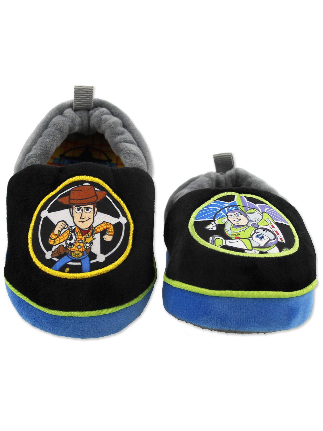 Toy Story Woody Buzz Boys Toddler A-Line Slippers (7-8 M US Toddler, Black)