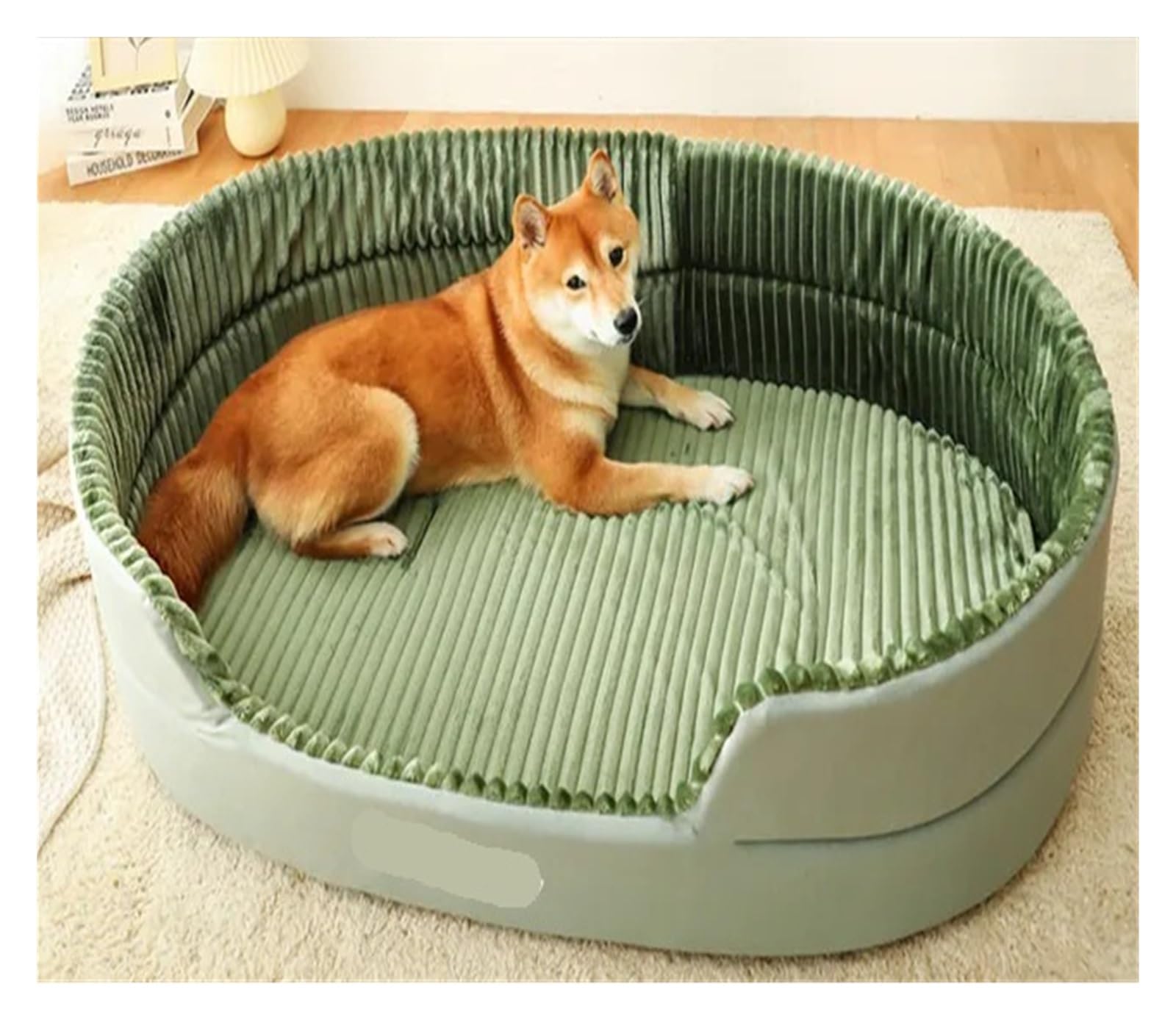 ITOMEN Pet Bed Autumn Winter Dog Bed Washable Kennel Pet Large Sofa Plus Comfort (Color : Green, Size : M 50X35CM)