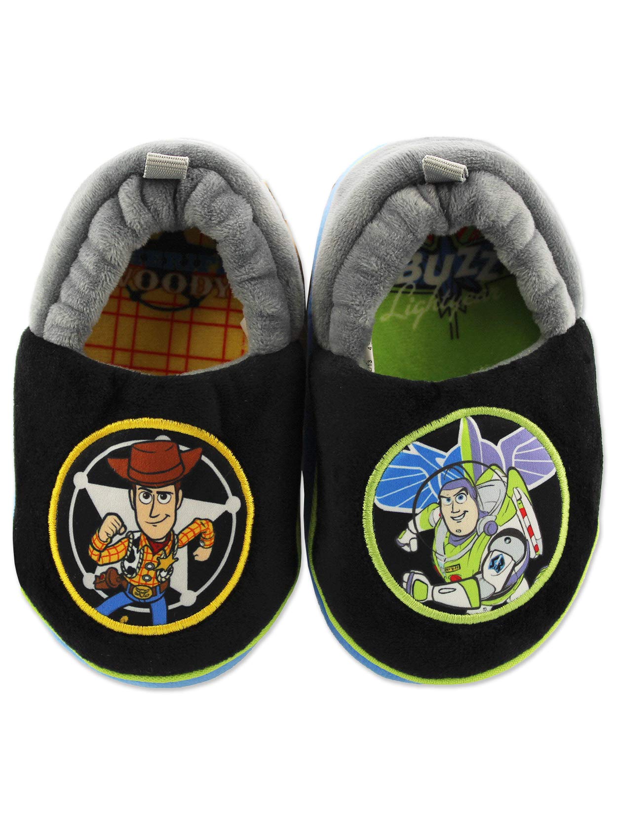 Toy Story Woody Buzz Boys Toddler A-Line Slippers (7-8 M US Toddler, Black)