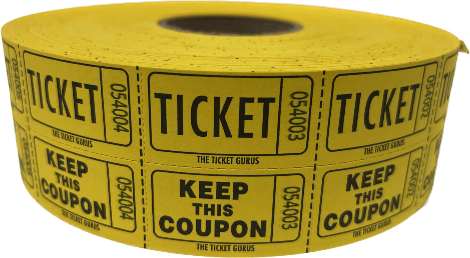 The Ticket Gurus - 4 Rolls of 2000 Double Tickets (Purple/Green/White/Yellow) - 8,000 Total 50/50 Raffle Tickets