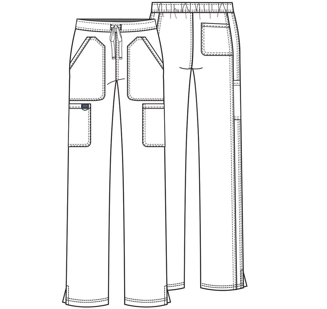 WW Revolution by Cherokee Women's Mid Rise Moderate Flare Drawstring Pant Tall, Hunter Green, X-Small Tall